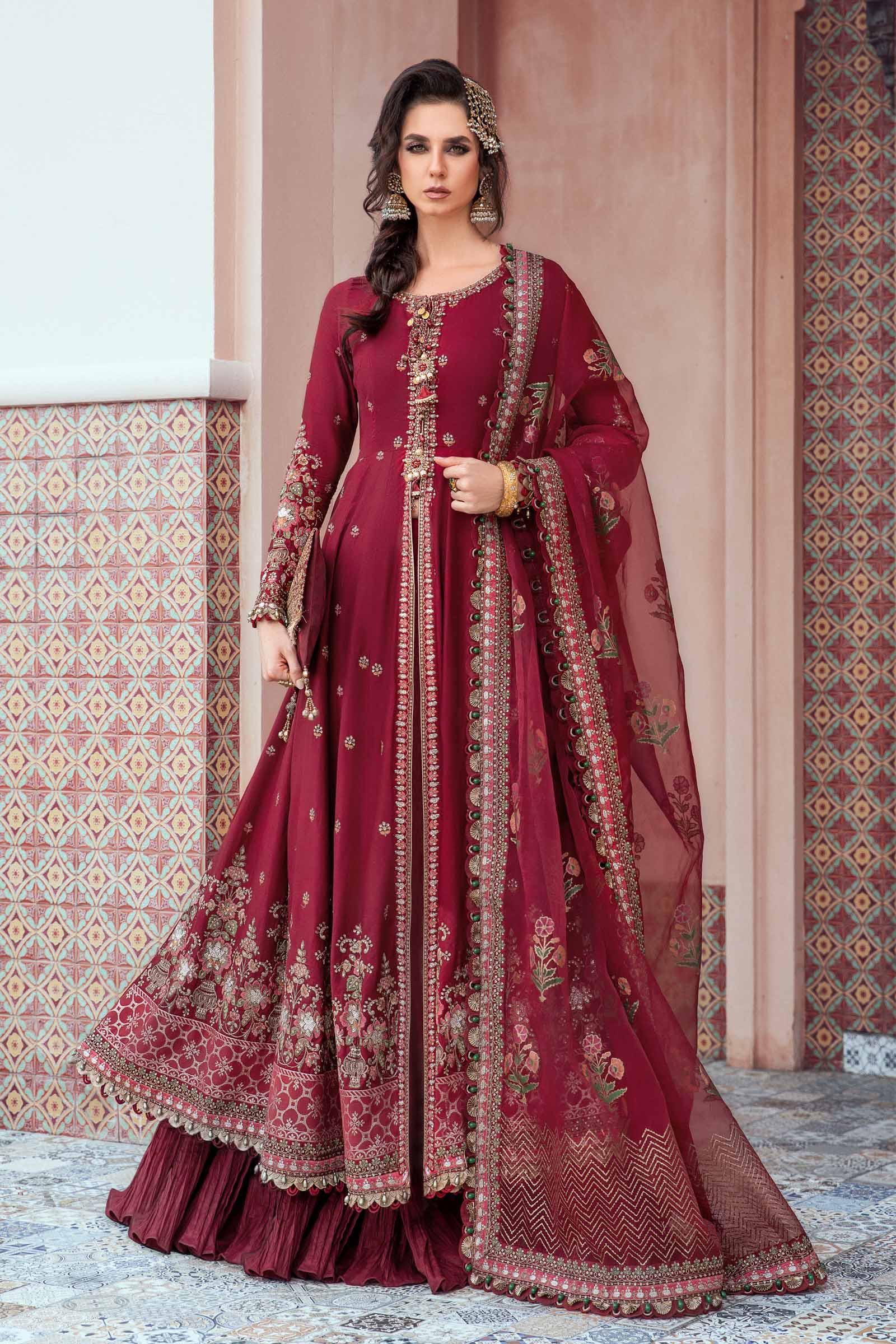 Unstitched Sateen Maroon CST 708 Maria B Designs PK Unstitched Sateen Maroon CST 708 Maria B Designs PK