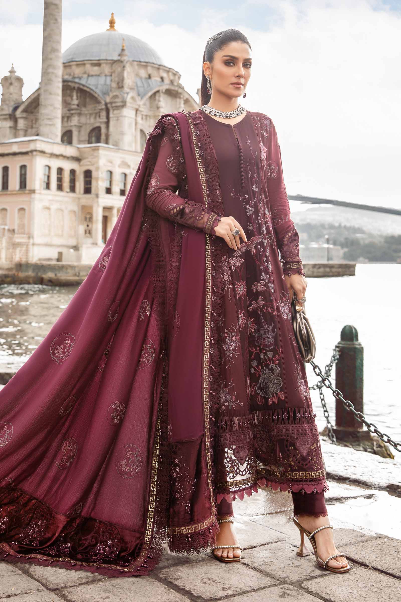 Unstitched Linen | Aubergine DL-1103 – Maria.B. Designs (PK)