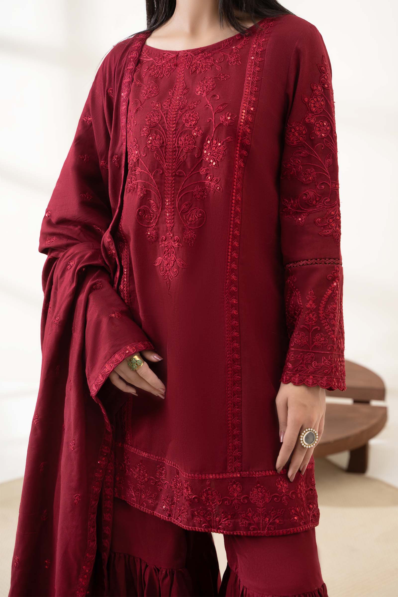 Suit Maroon DW-W23-04 – Maria.B. Designs (PK)