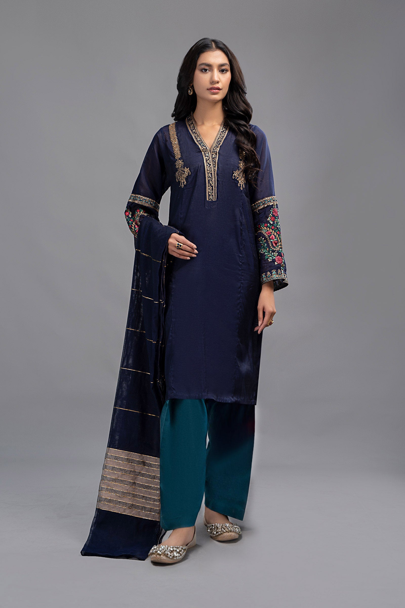 3 Piece Dyed Paper Cotton Suit – Maria.B. Designs (PK)