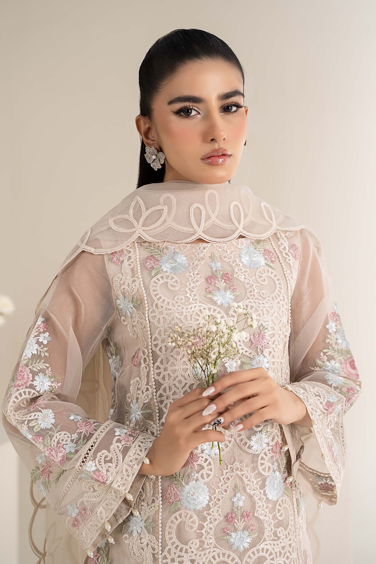 3 Piece Embroidered Organza Suit | DW-EF25-02 – Maria.B. Designs (PK)
