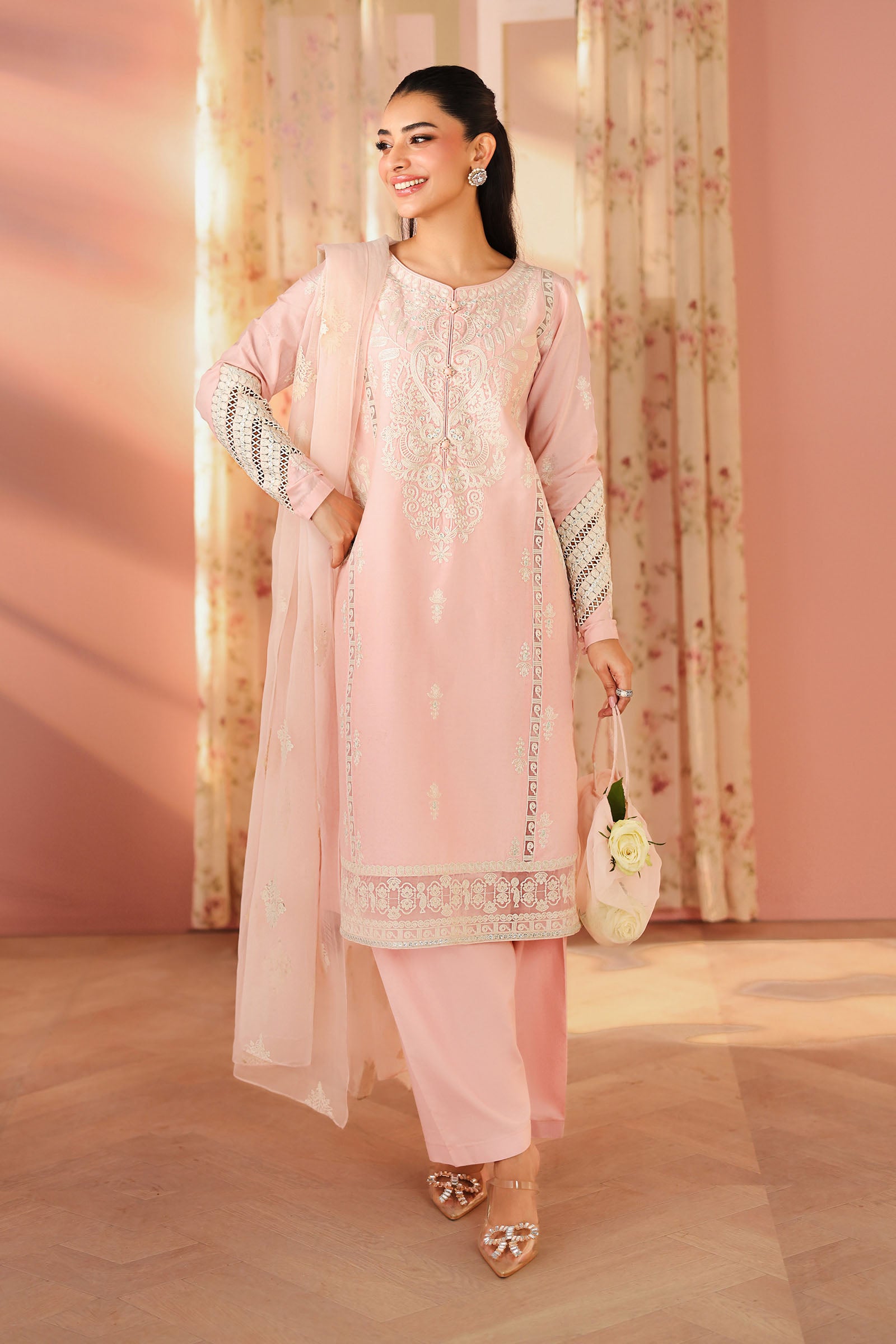 3 Piece Embroidered Dobby Suit – Maria.B. Designs (PK)