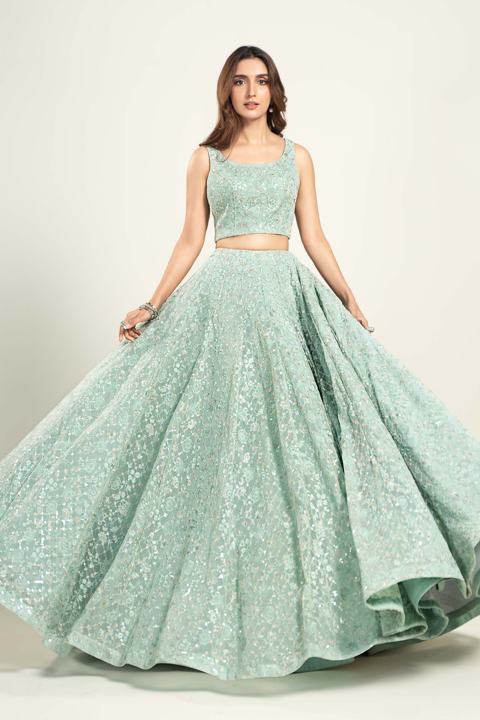 Embroidered Poly Net Fabric (2Pcs) | LF-706 – Maria.B. Designs (PK)