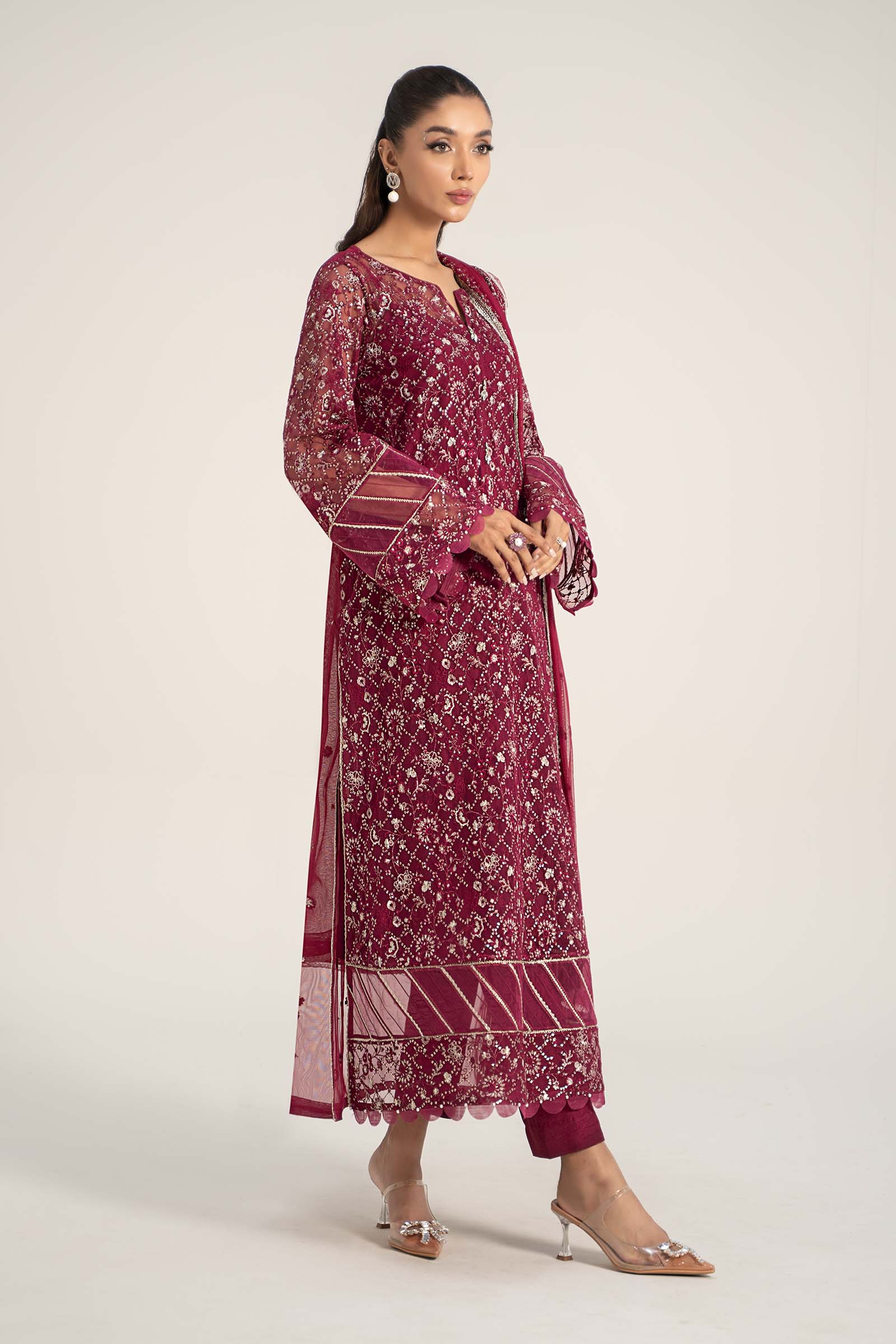 Embroidered Poly Net Fabric | LF-705 – Maria.B. Designs (PK)