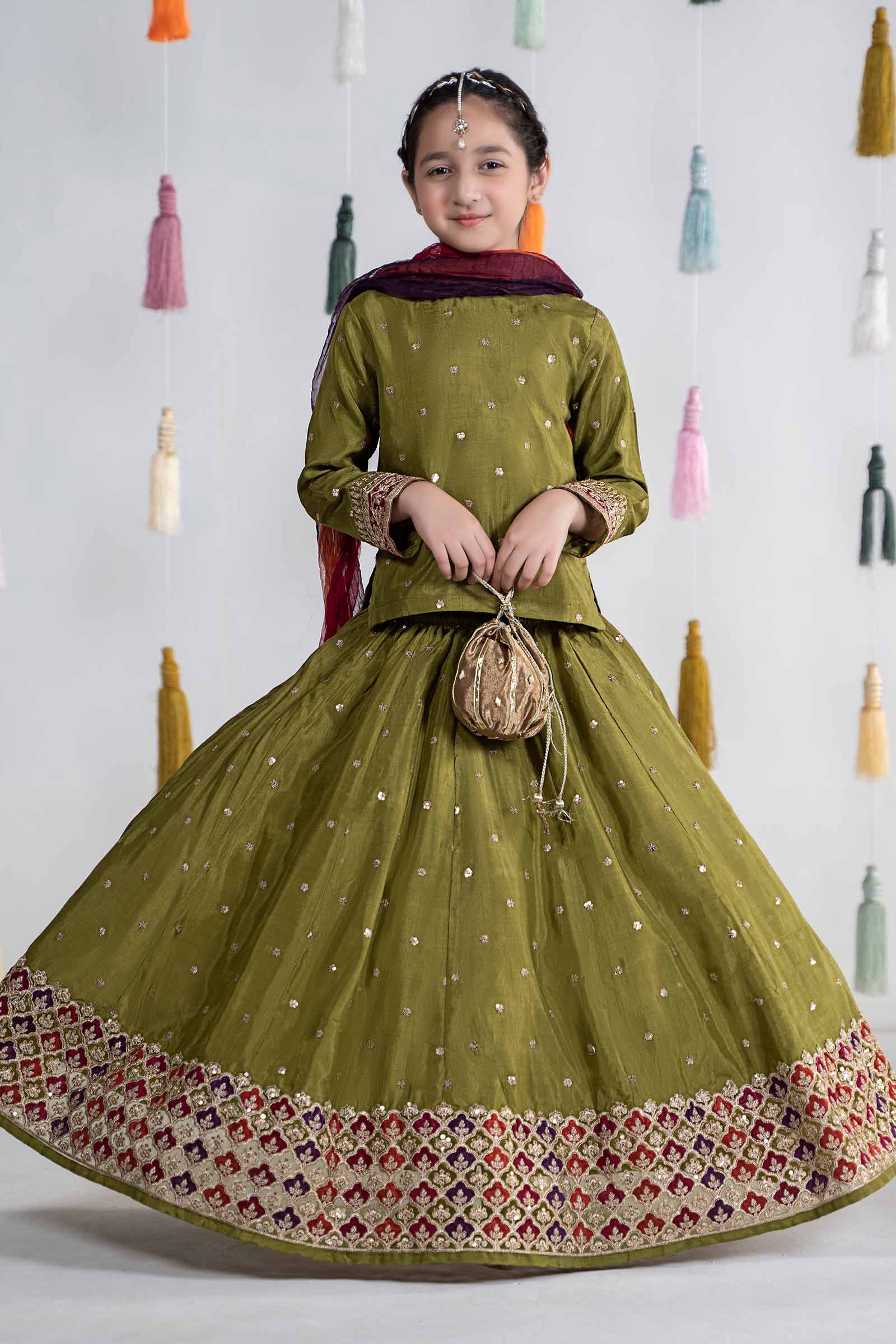 3 Piece Embroidered Bamber Raw Silk Suit – Maria.B. Designs (PK)