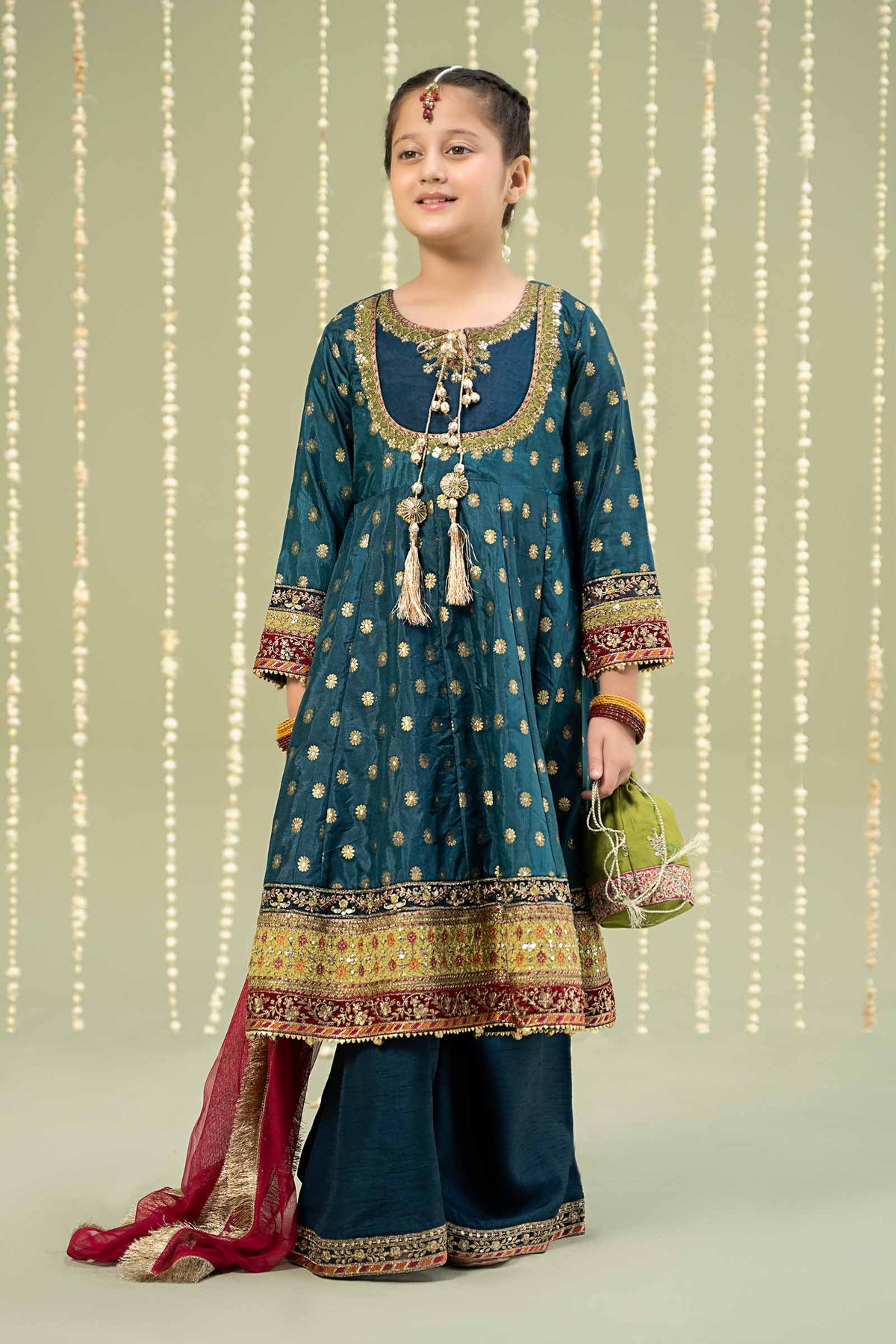 3 Piece Embroidered Jamawar Suit | MKS-W24-22 – Maria.B. Designs (PK)