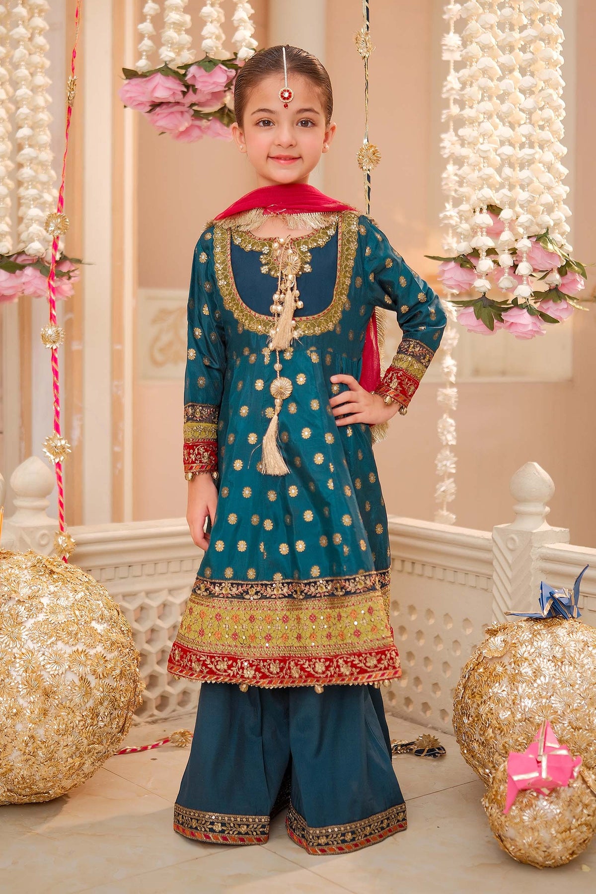 3 Piece Embroidered Jamawar Suit | MKS-W24-22 – Maria.B. Designs (PK)