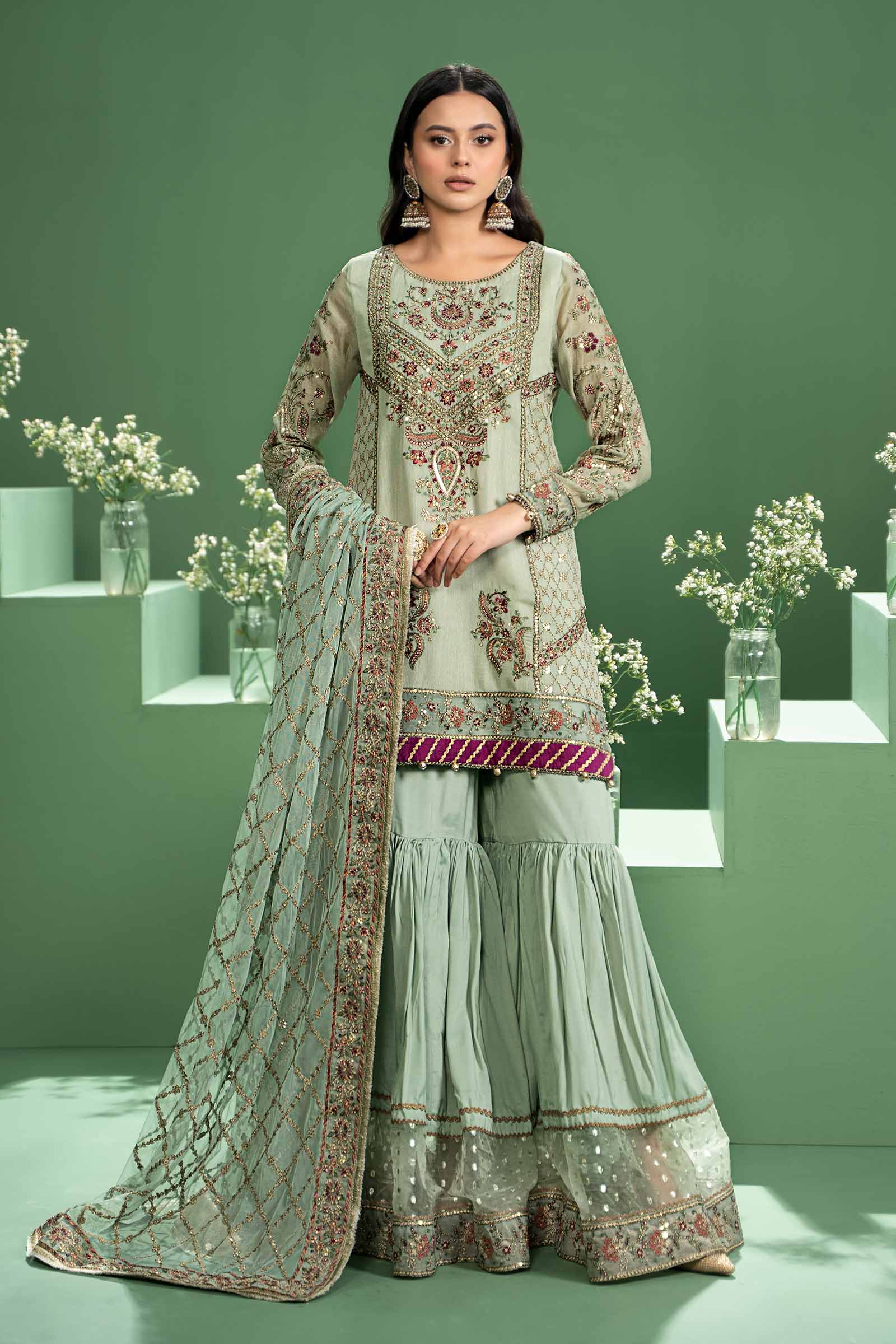 3 Piece Embroidered Silk Cotton Net Suit – Maria.B. Designs (PK)