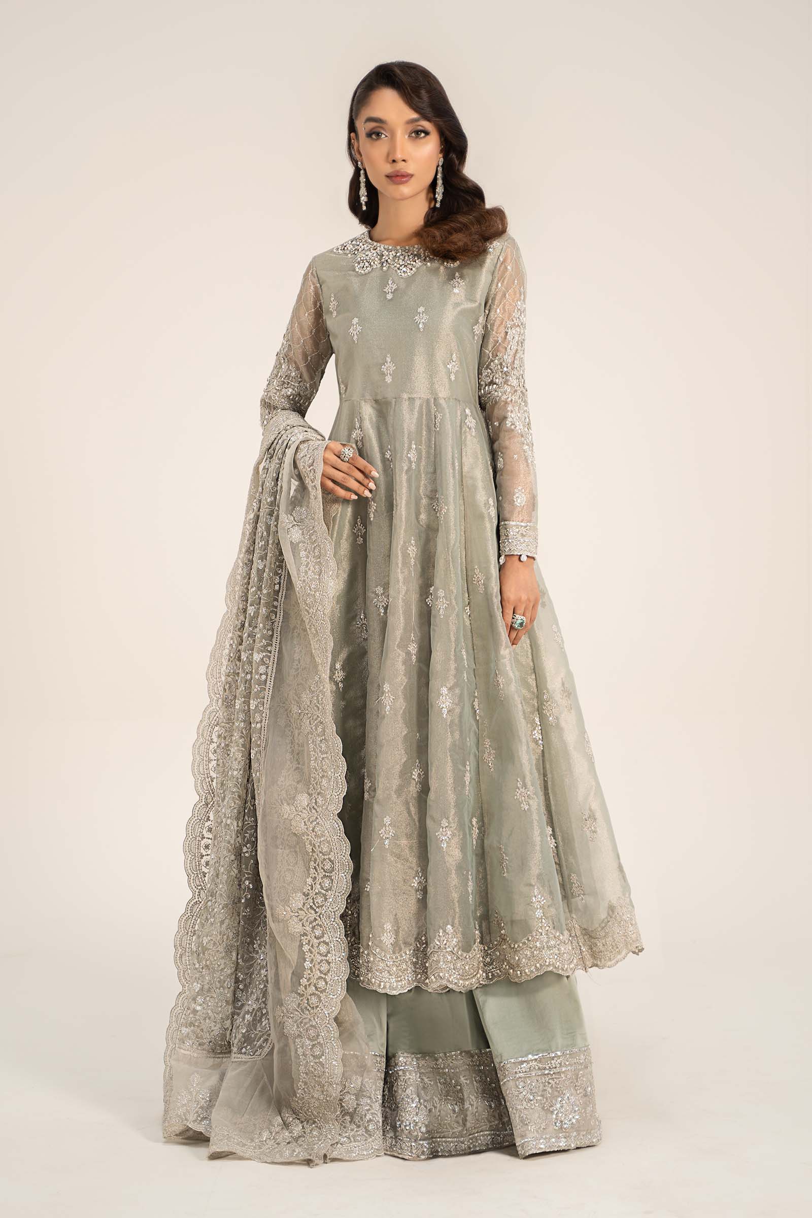 3 Piece Embroidered Tissue Suit – Maria.B. Designs (PK)