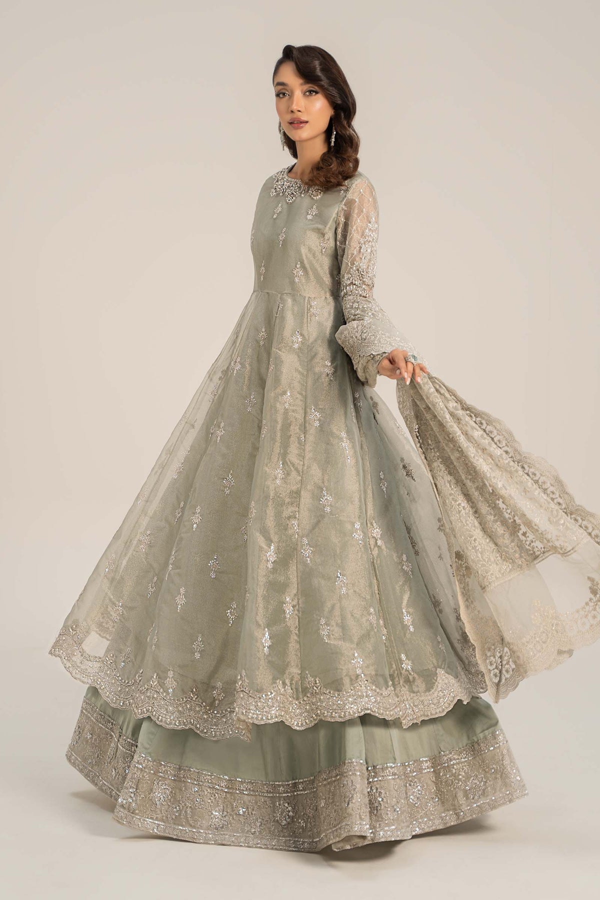 3 Piece Embroidered Tissue Suit | SF-W24-03 – Maria.B. Designs (PK)