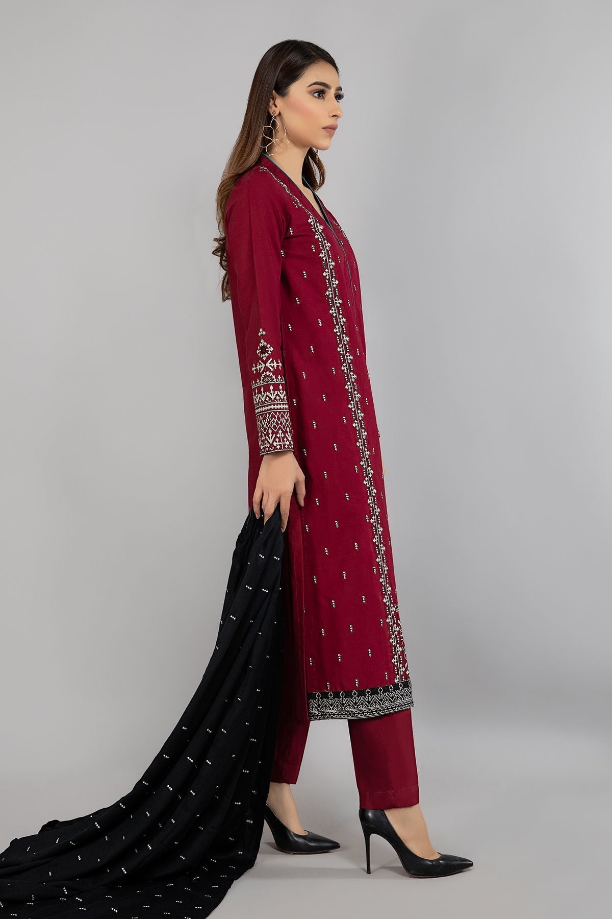 Suit Maroon DW-W20-16 is available in Maroon Color - Maria.B. – Maria.B ...