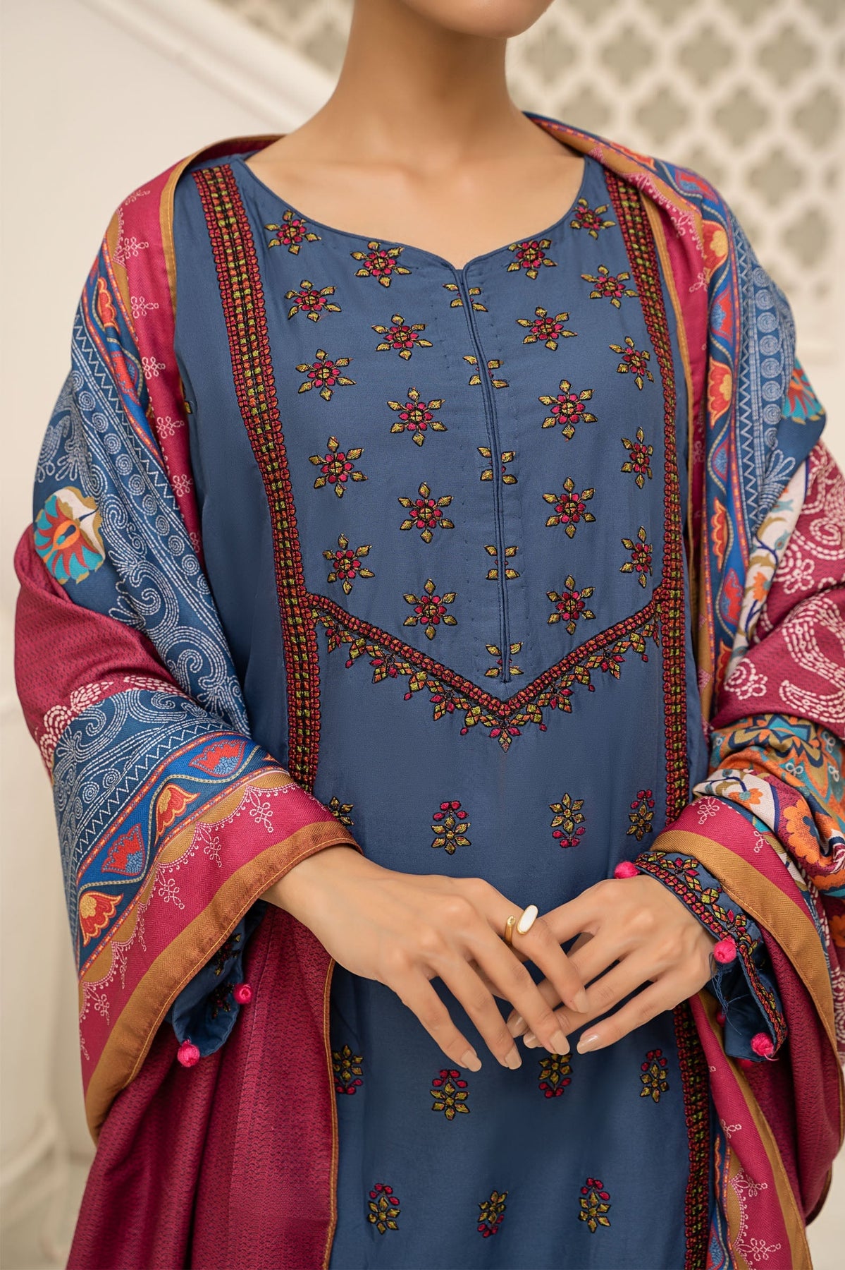 Suit Blue DW-W22-79 is available in Blue Color - Maria.B. – Maria.B ...