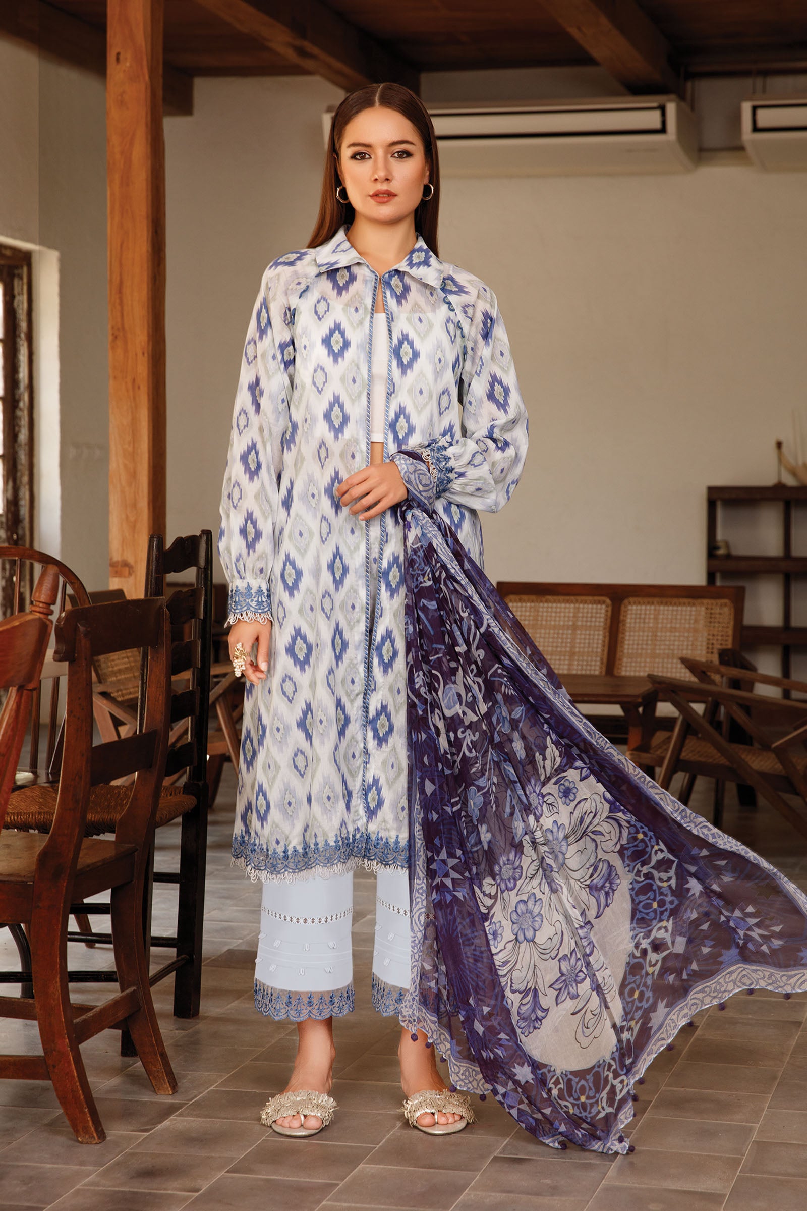 Unstitched fabric | Blue MB-US23-111-A – Maria.B. Designs (PK)