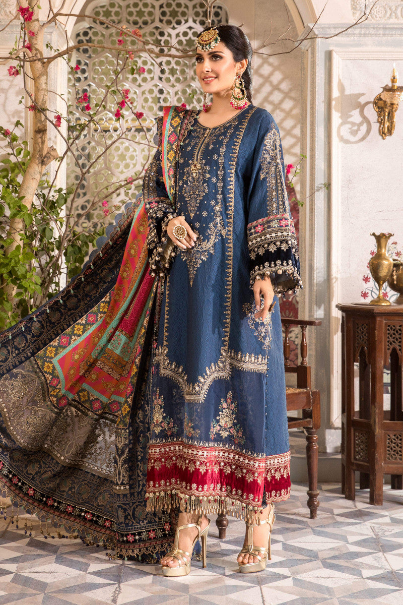 Unstitched MBROIDERED - Midnight Blue (BD-2407) – Maria.B. Designs (PK)