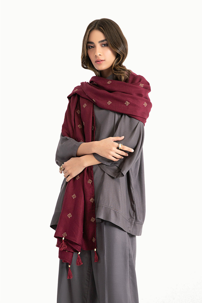 Scarf Maroon MB-W22-301 – Maria.B. Designs (PK)